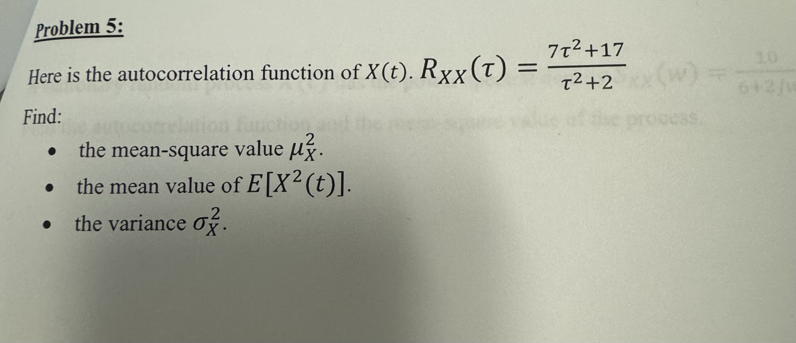 Solved Problem 5:Here is the autocorrelation function of | Chegg.com