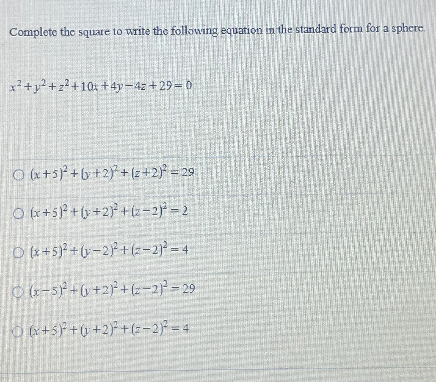Solved Complete the square to write the following equation | Chegg.com