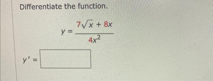 Solved Differentiate the function. | Chegg.com