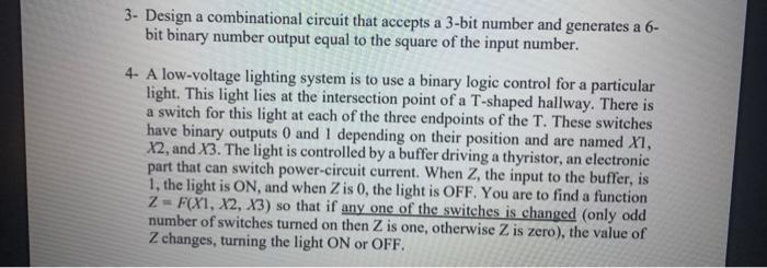 Solved 3- Design a combinational circuit that accepts a | Chegg.com