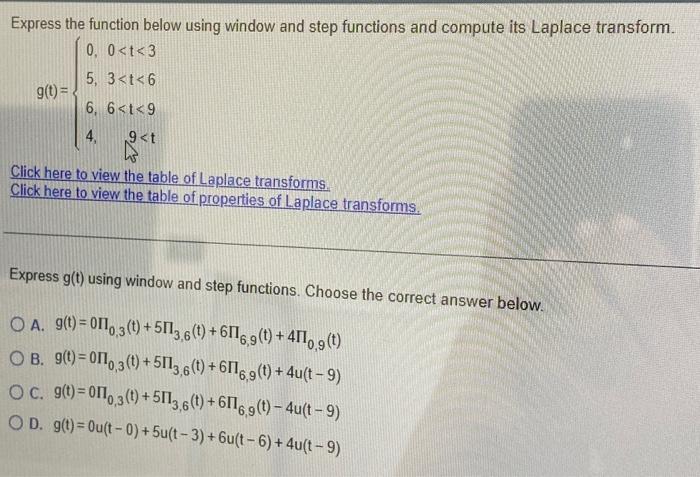 Solved Express the function below using window and step | Chegg.com