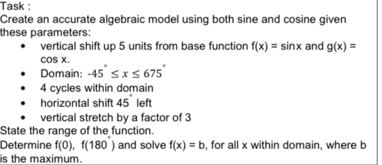 Solved Task Create An Accurate Algebraic Model Using Both