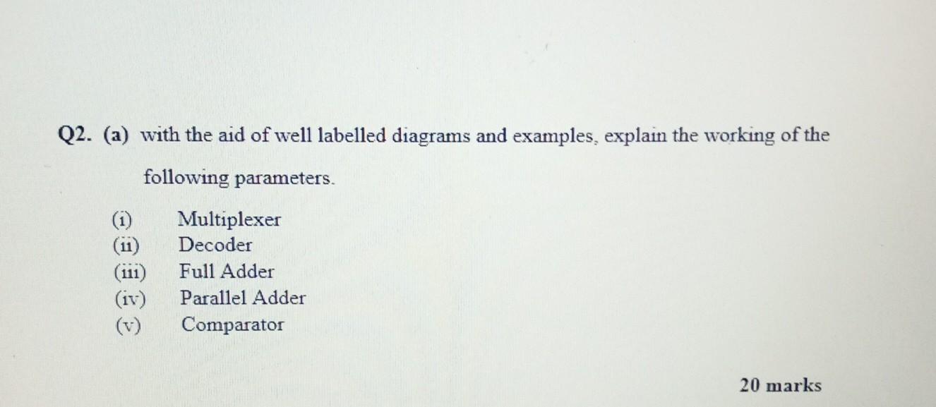 Solved Q2. (a) with the aid of well labelled diagrams and | Chegg.com