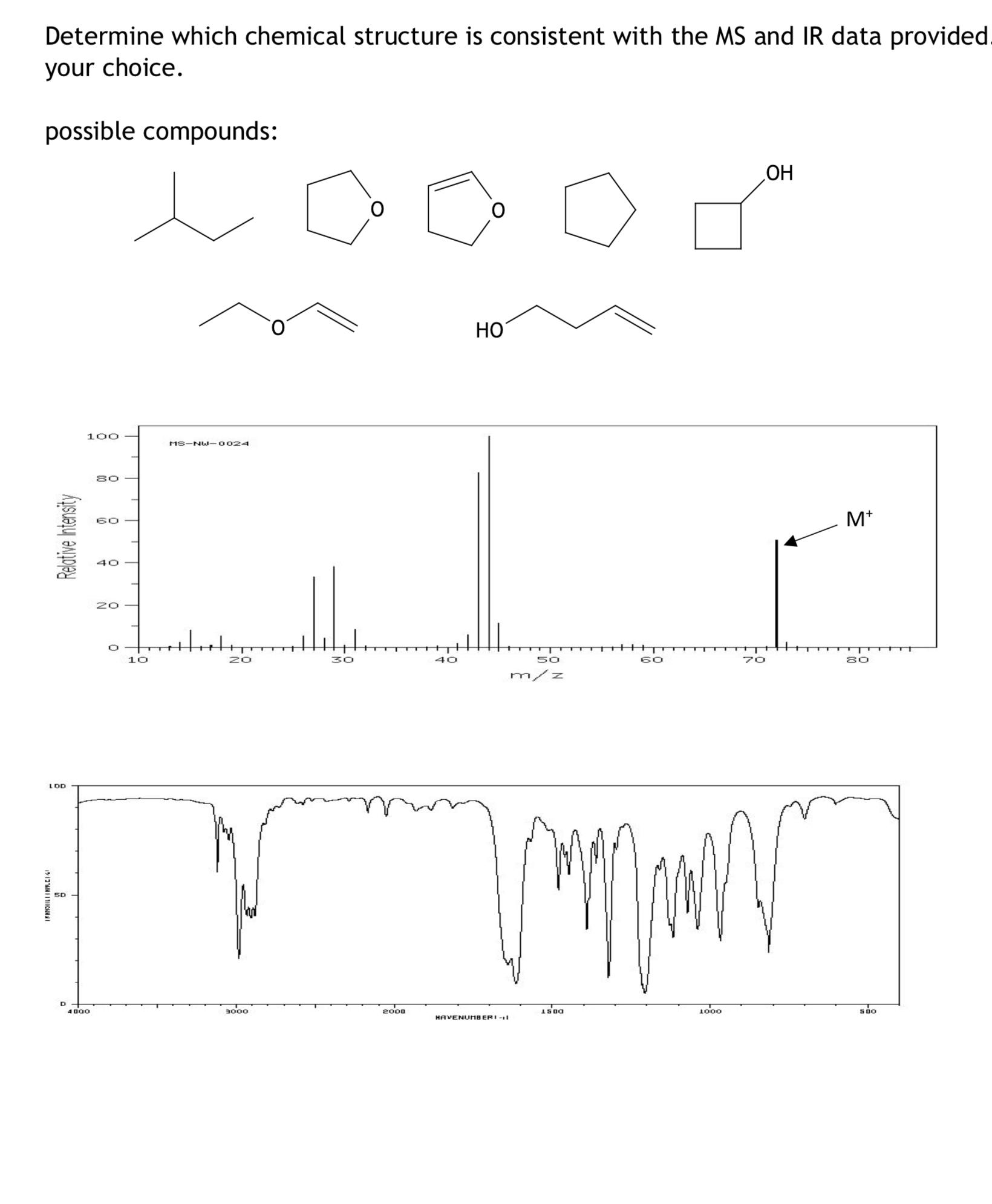 Solved Determine which chemical structure is consistent with | Chegg.com