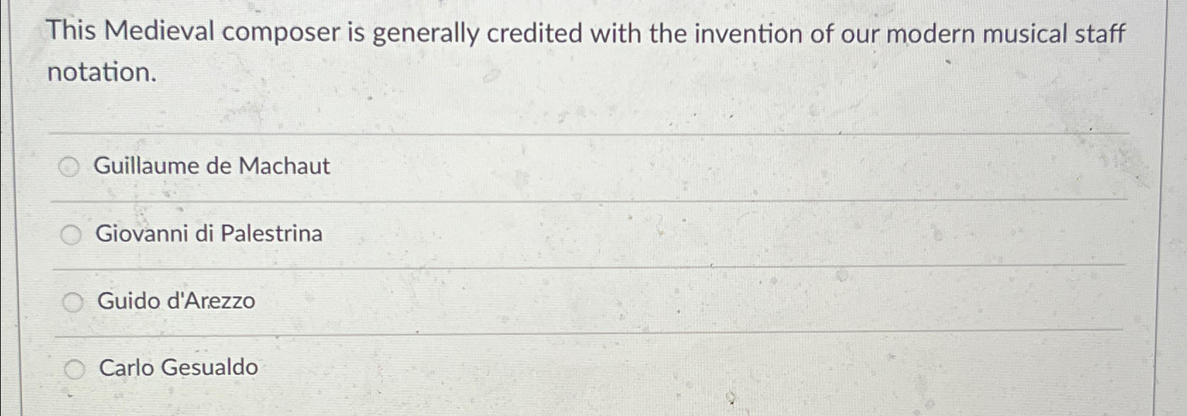 Solved This Medieval composer is generally credited with the | Chegg.com