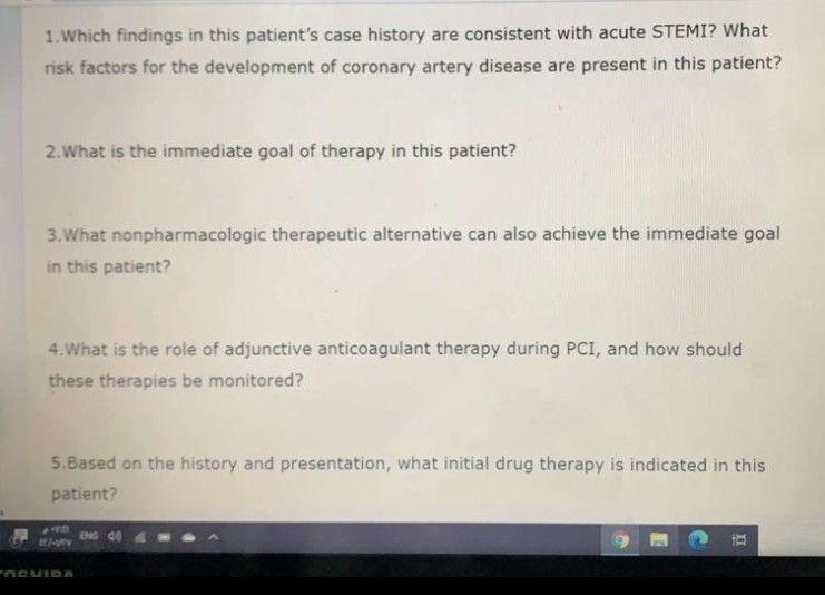 Solved 1. Which findings in this patient's case history are | Chegg.com