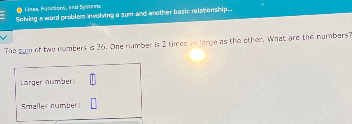 Solved Lines, Functions, and SystemsSolving a word problem | Chegg.com