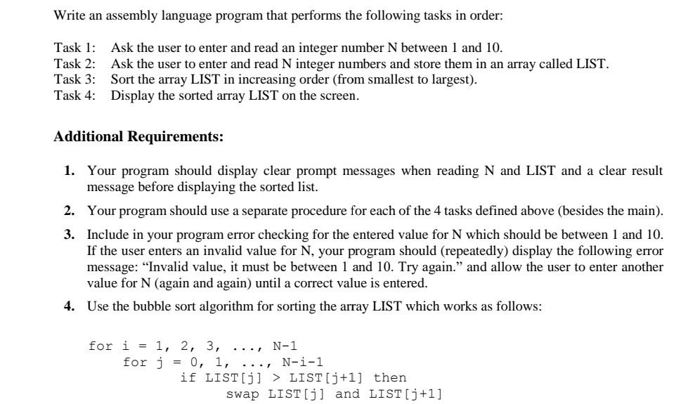 Solved using the Irvine32 library from "assmbley language | Chegg.com
