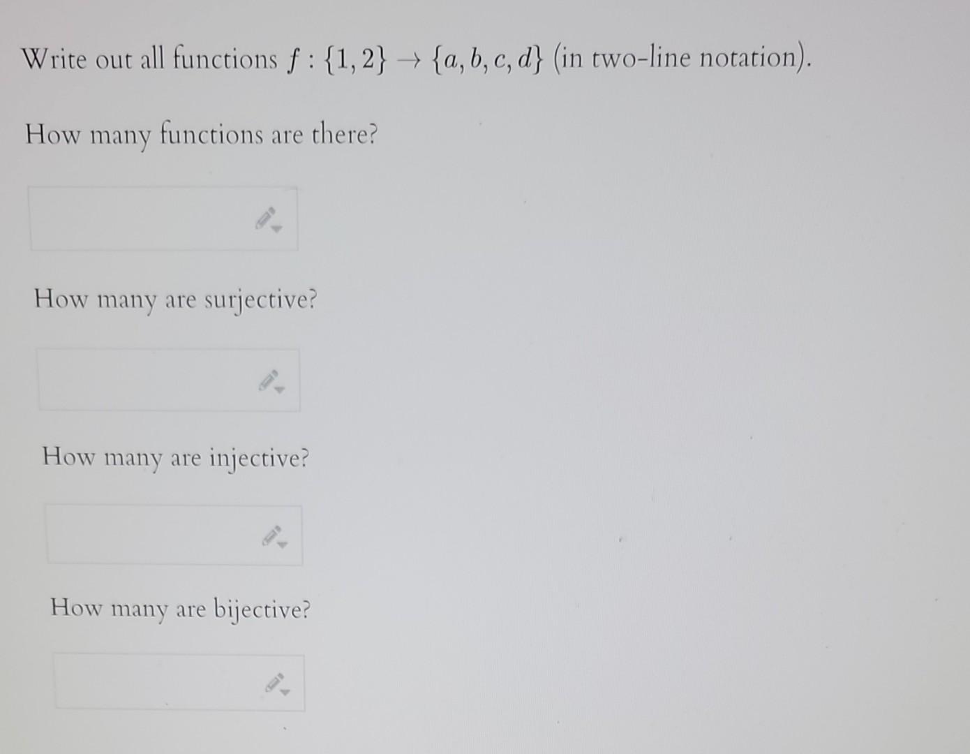 Solved Write Out All Functions F 12 → Abcd In