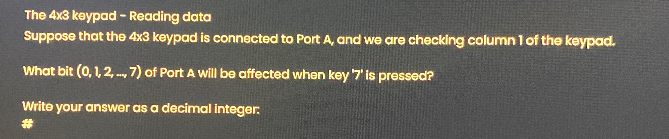 Solved The 4×3 ﻿keypad - ﻿Reading dataSuppose that the 4×3 | Chegg.com