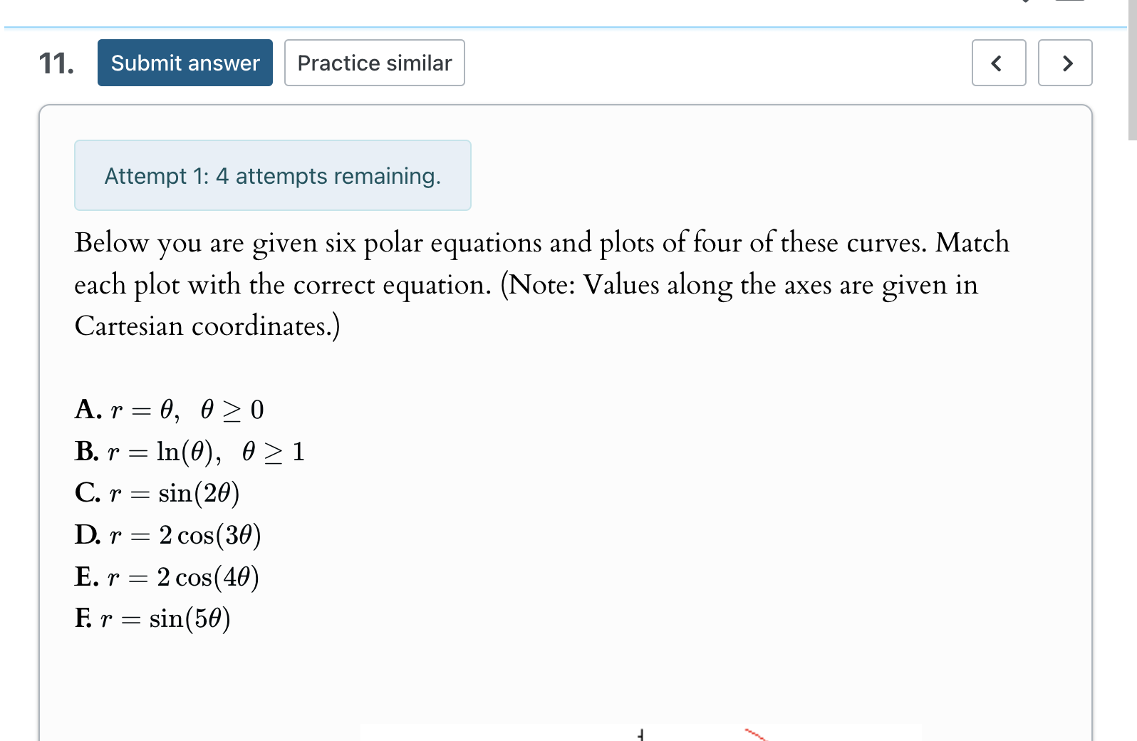 Solved Attempt 1: 4 ﻿attempts remaining.Below you are given | Chegg.com