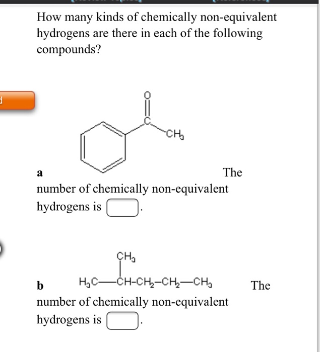 Solved How many kinds of chemically non-equivalent hydrogens | Chegg.com