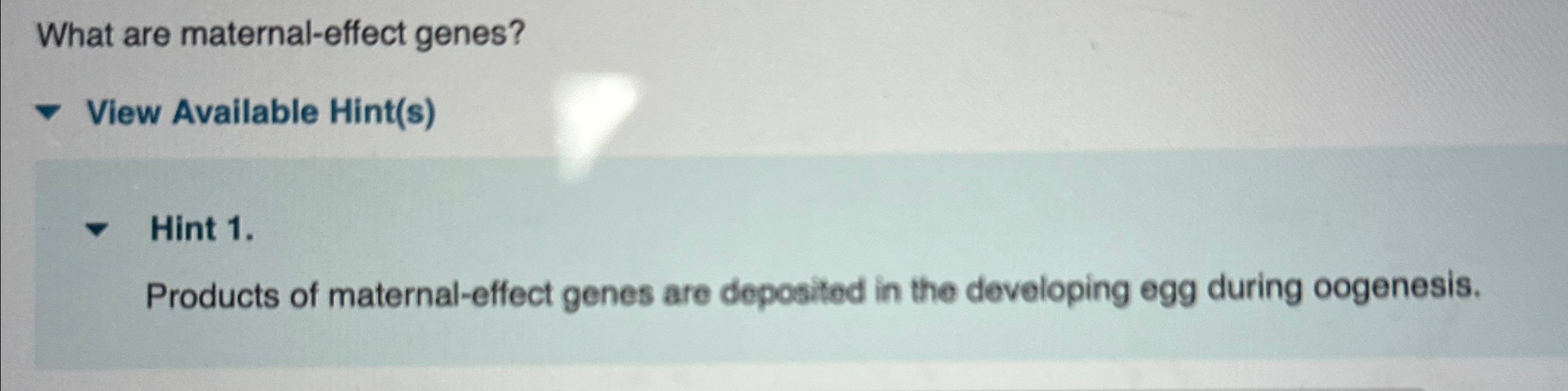 Solved What are maternal-effect genes?View Available | Chegg.com