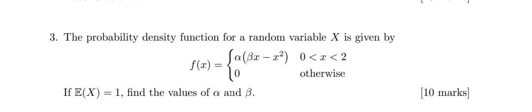 Solved The probability density function for a random | Chegg.com
