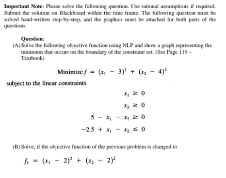 Solved Important Note: Please solve the following question. | Chegg.com