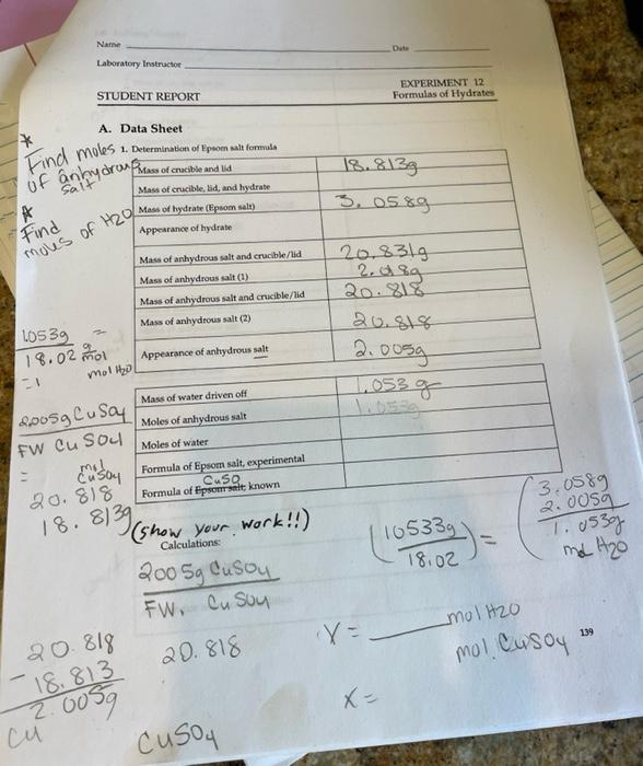 Solved Name Dute Laboratory Instructor STUDENT REPORT | Chegg.com Solved Name Dute Laboratory Instructor STUDENT REPORT | Chegg.com