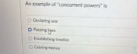 Solved An example of "concurrent powers" isDeclaring | Chegg.com