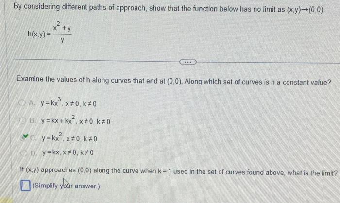Solved By considering different paths of approach, show that | Chegg.com