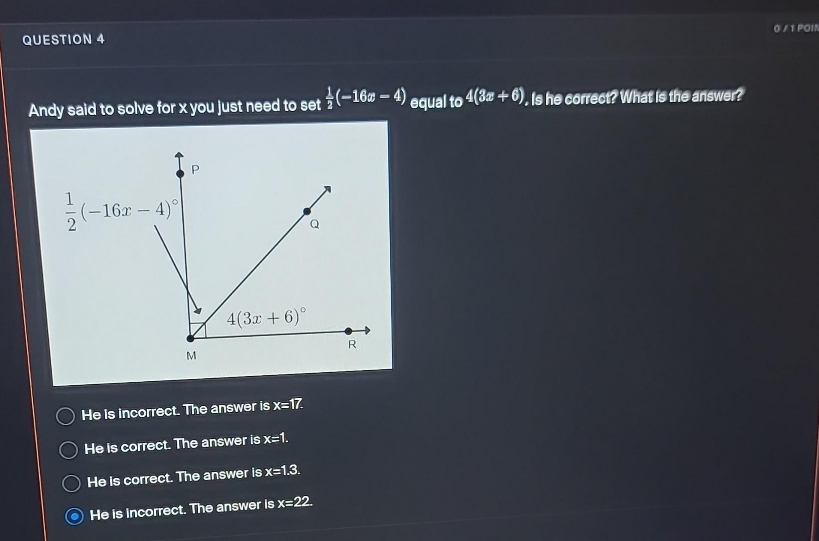 Solved Andy said to solve for x you just need to set | Chegg.com