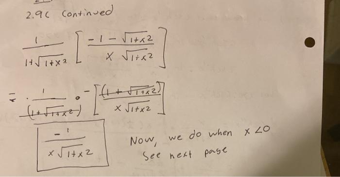 Solved When I take the derivative of inverse csch(x), I get | Chegg.com
