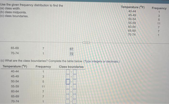 Solved Use the given frequency distribution to find the (a) | Chegg.com