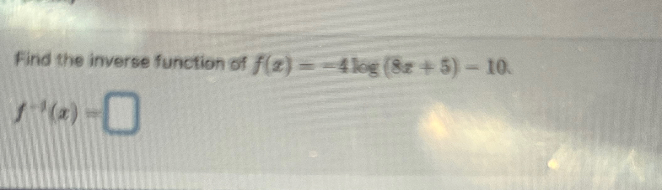 Solved Find the inverse function of | Chegg.com