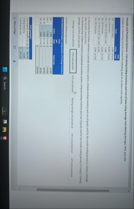 Solved Periodic and Perpetual Systems-Calculating Ending | Chegg.com