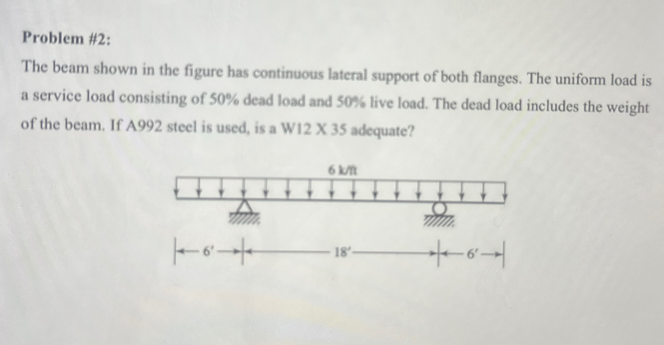 Solved Problem #2:The beam shown in the figure has | Chegg.com