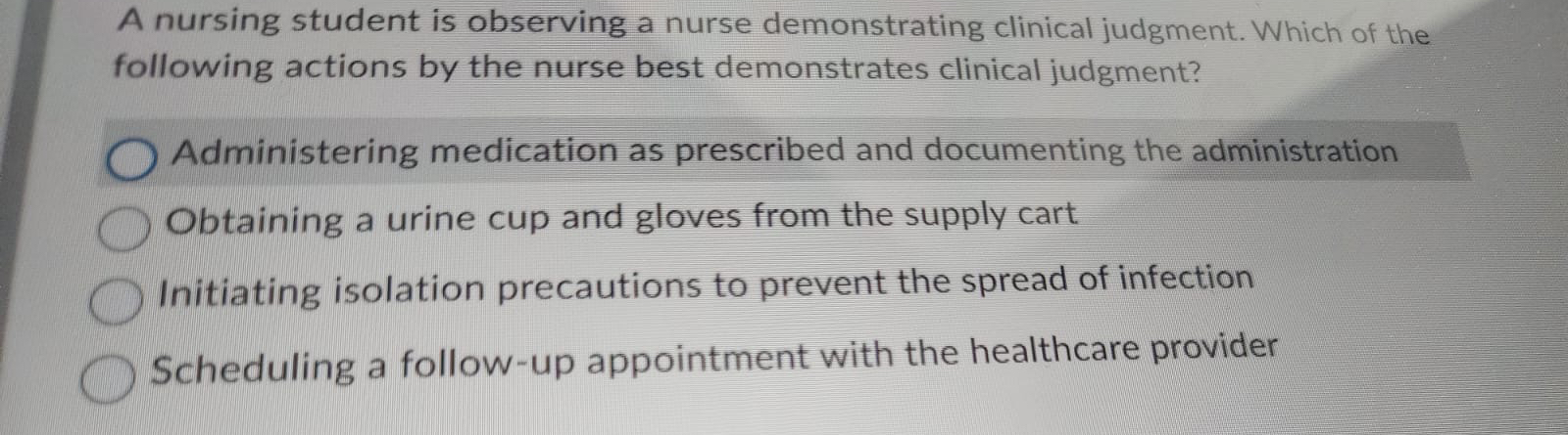 Solved A nursing student is observing a nurse demonstrating | Chegg.com