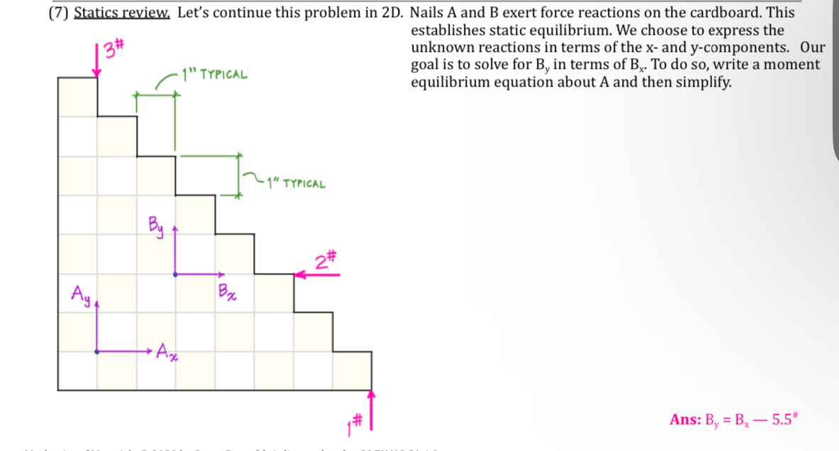Solved (7) ﻿Statics review. Let's continue this problem in | Chegg.com