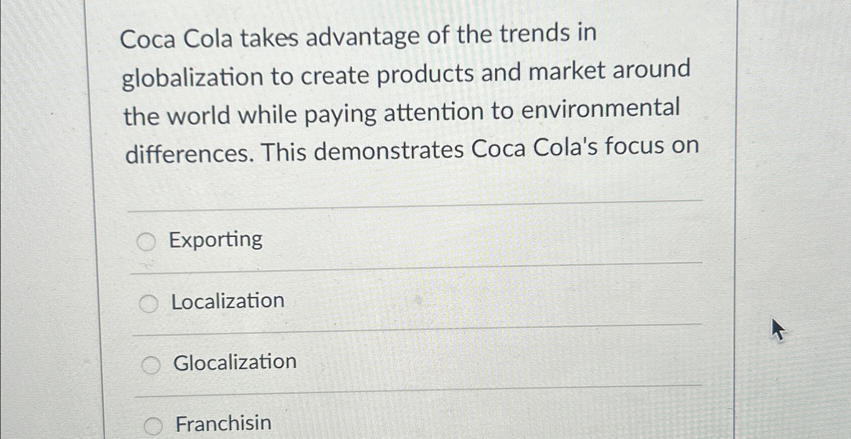Solved Coca Cola takes advantage of the trends in | Chegg.com