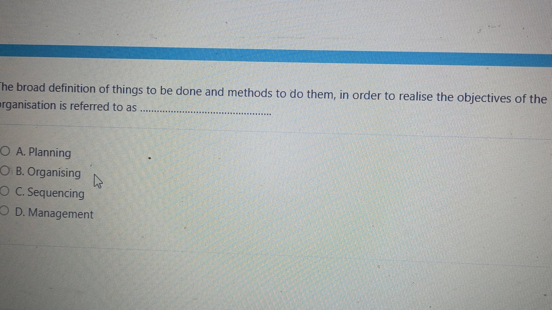 he broad definition of things to be done and methods | Chegg.com