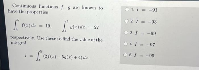 Solved Continuous functions f, g are known to have the | Chegg.com