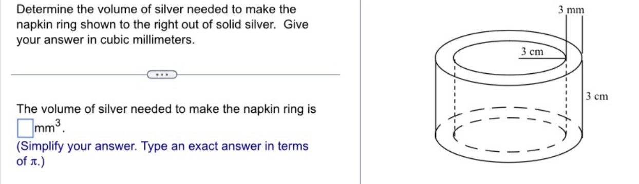 Solved Determine the volume of silver needed to make the | Chegg.com