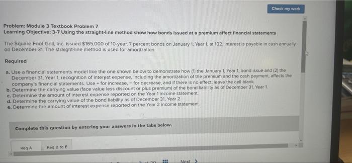 Solved Check my work Problem: Module 3 Textbook Problem 7 | Chegg.com