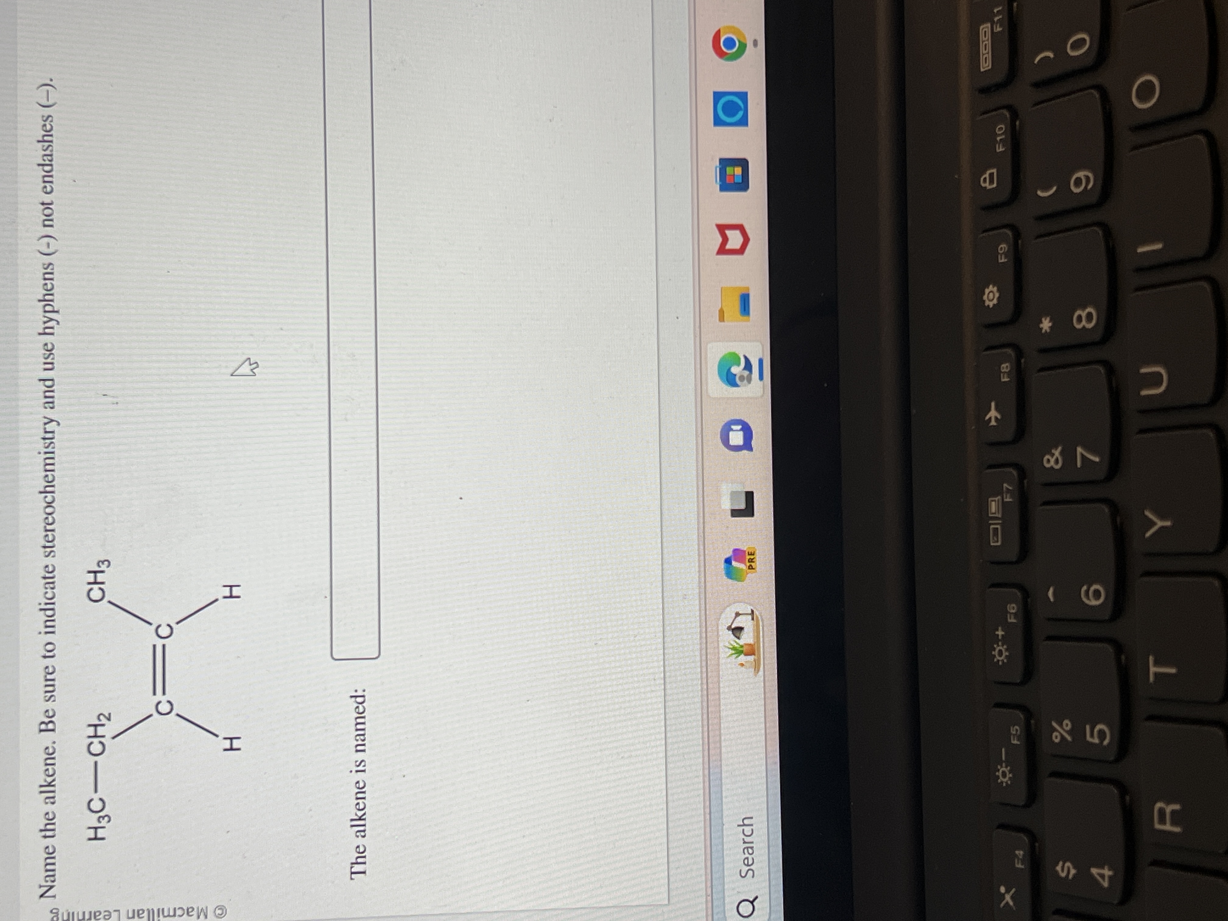 Solved Name the alkene. Be sure to indicate stereochemistry | Chegg.com