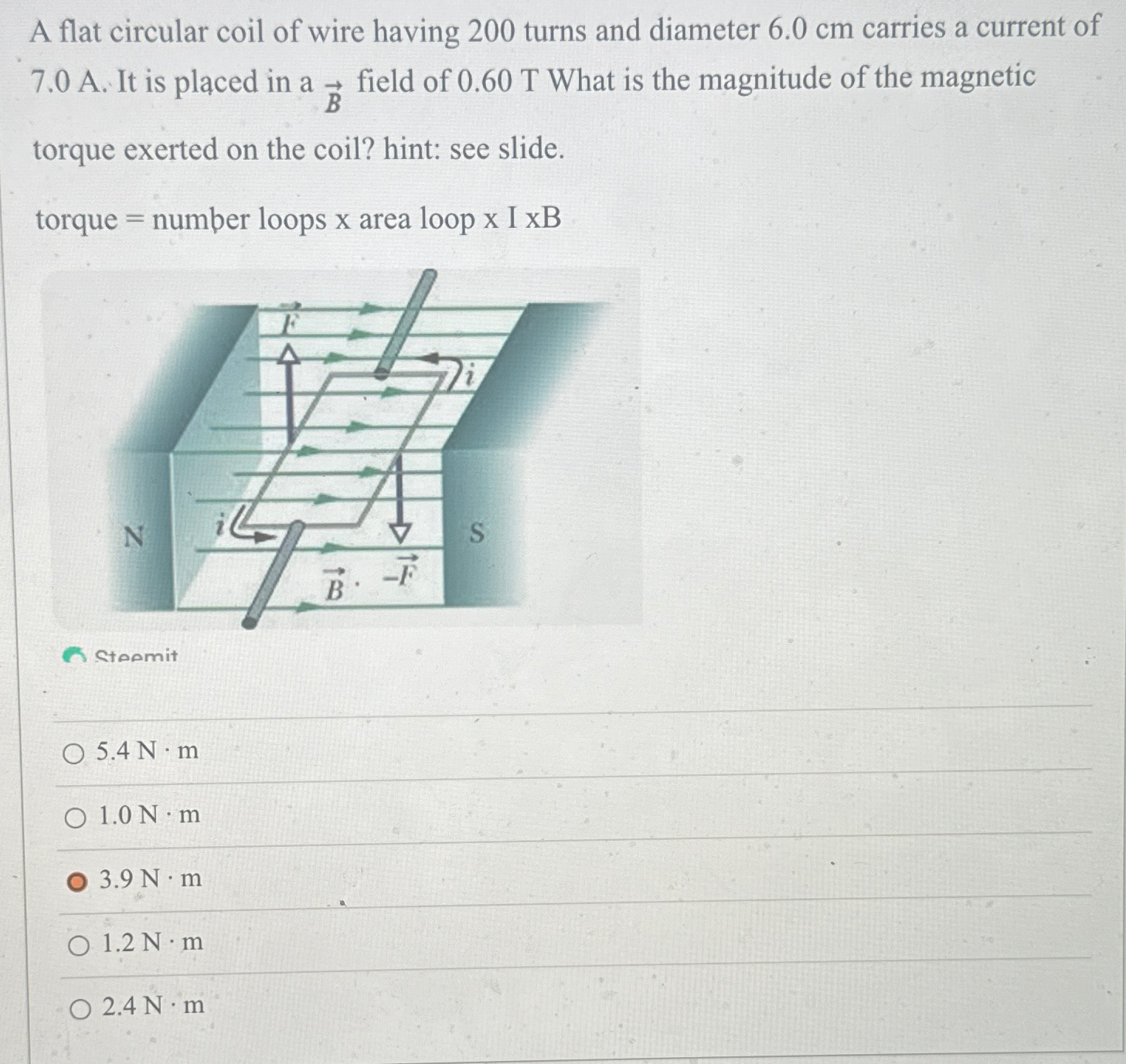 Solved A flat circular coil of wire having 200 ﻿turns and | Chegg.com