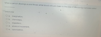 Solved When a person develops a sore throat, white blood | Chegg.com