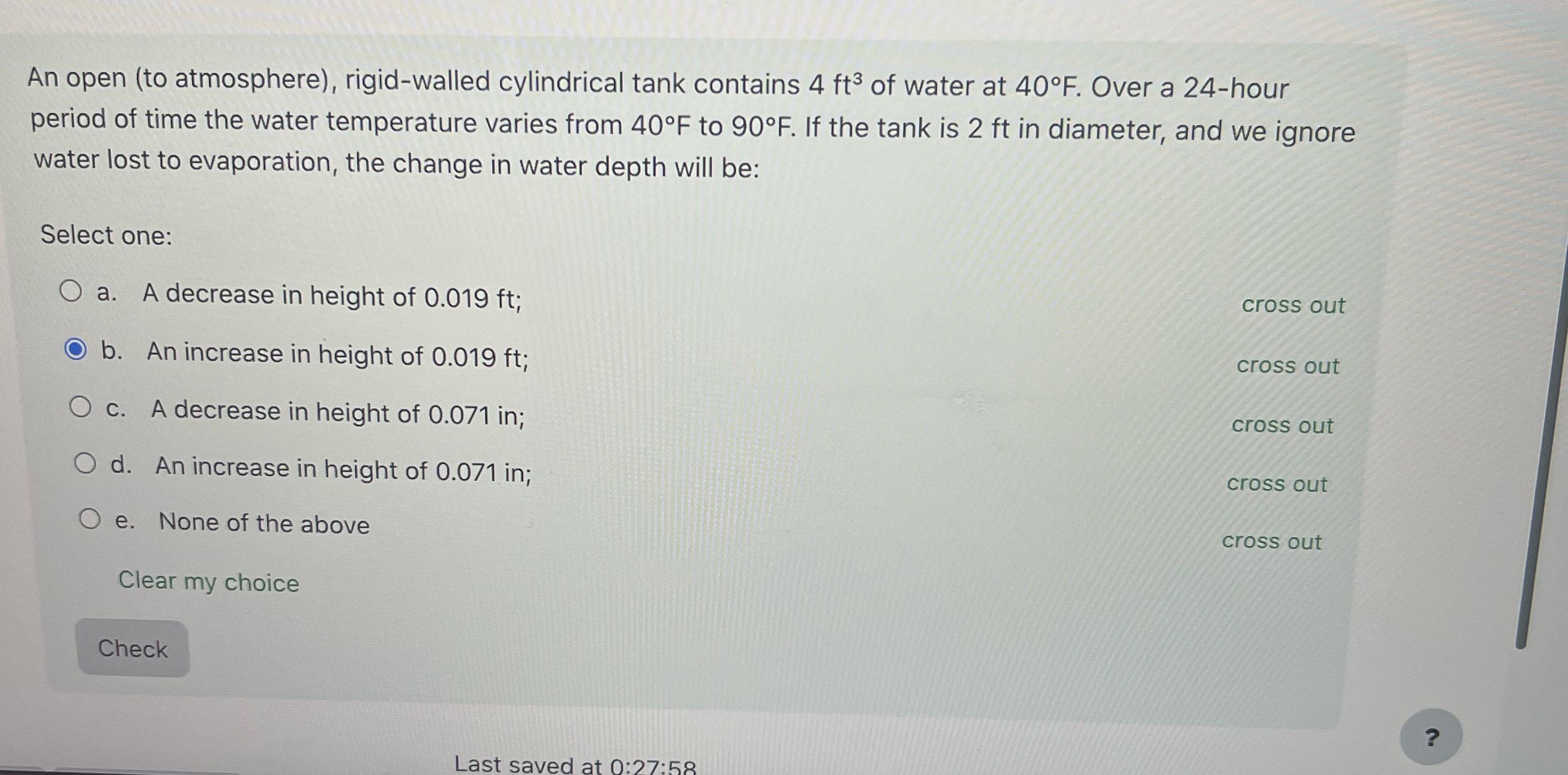 Solved An open (to atmosphere), ﻿rigid-walled cylindrical | Chegg.com