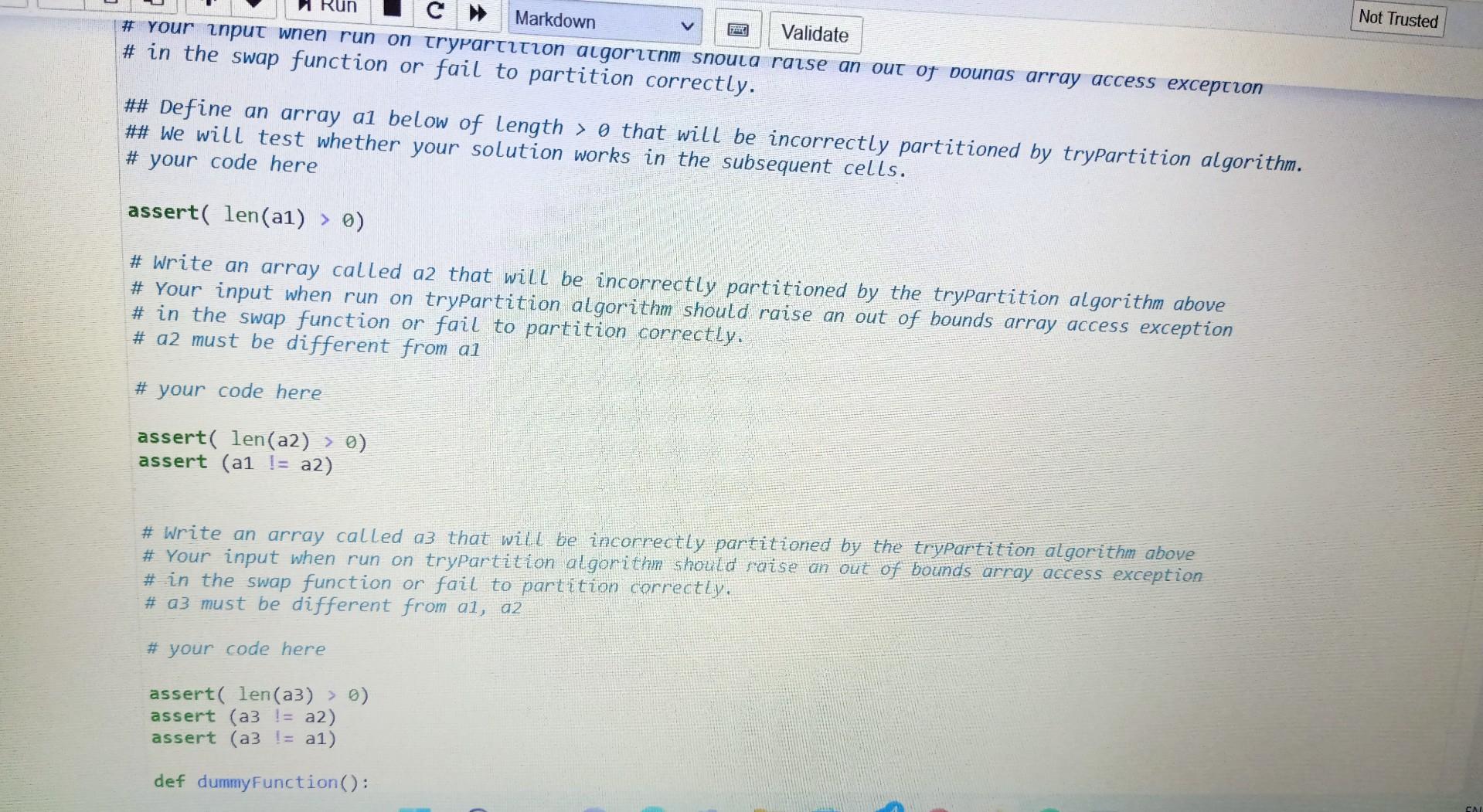 Solved Assignment 3 Problem 1: Design a Correct Partition | Chegg.com