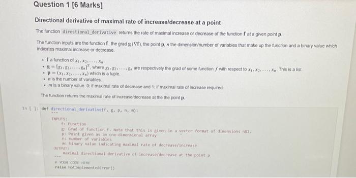 Directional derivative of maximal rate of | Chegg.com
