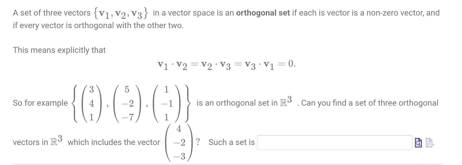Solved A set of three vectors {v1,v2,v3} ﻿in a vector space | Chegg.com