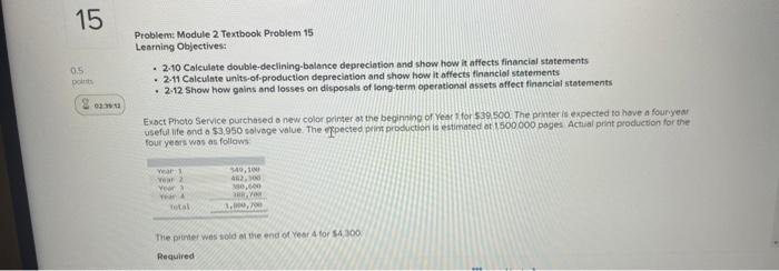 Solved 15 Problem: Module 2 Textbook Problem 15 Learning | Chegg.com