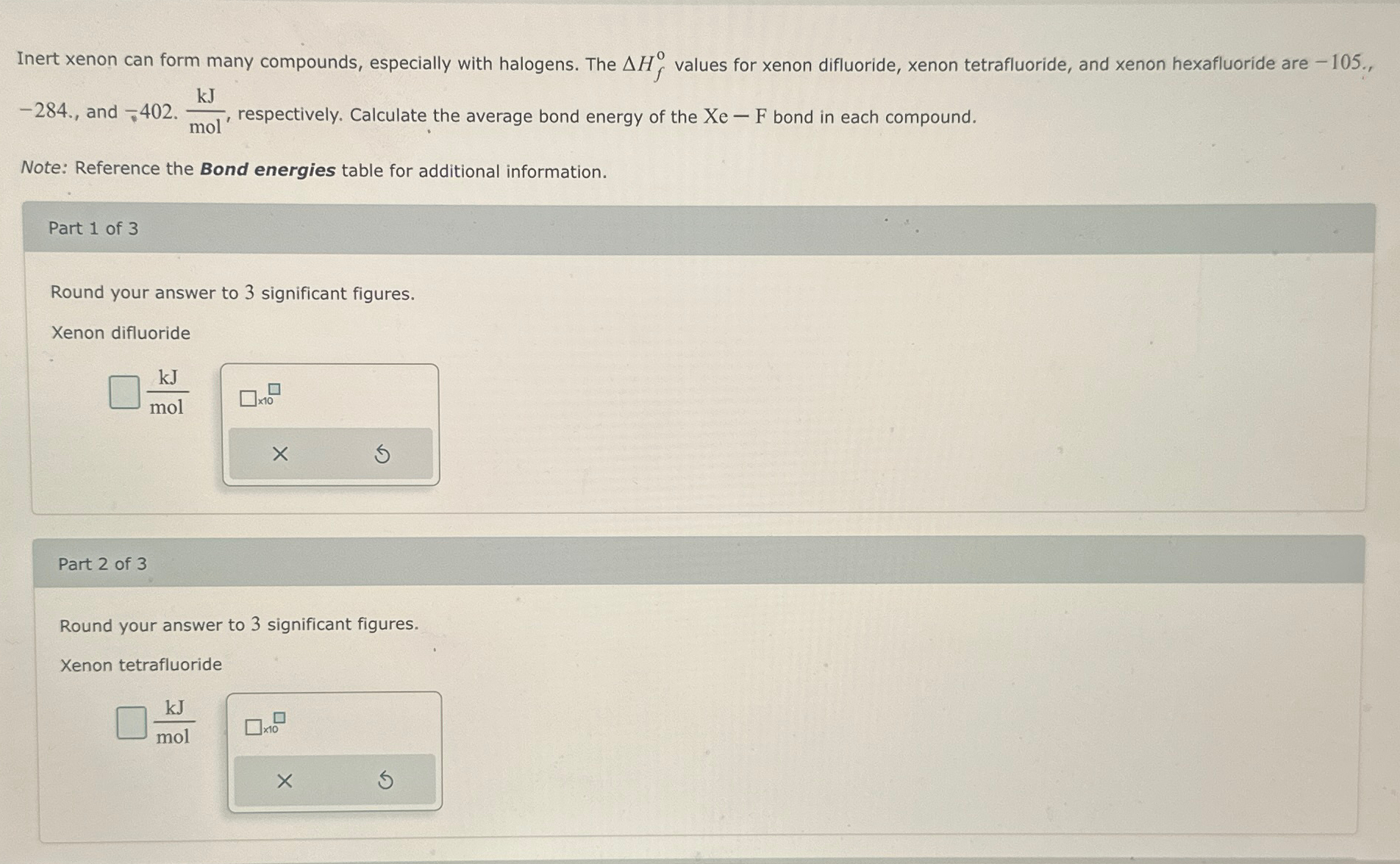 Solved Inert xenon can form many compounds, especially with | Chegg.com