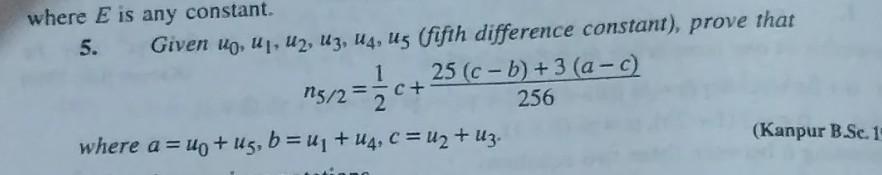 Solved where E is any constant. 5. Given u0,u1,u2,u3,u4,u5 | Chegg.com
