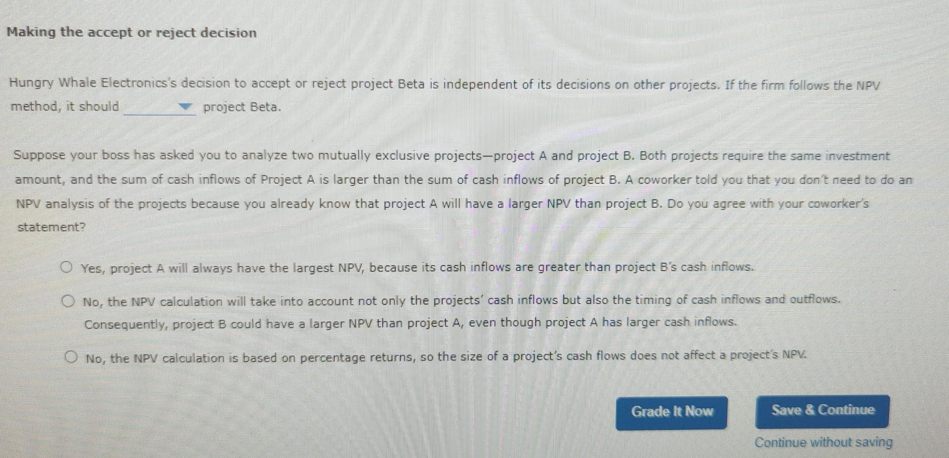 Solved Suppose Hungry Whale Electronics is evaluating a | Chegg.com