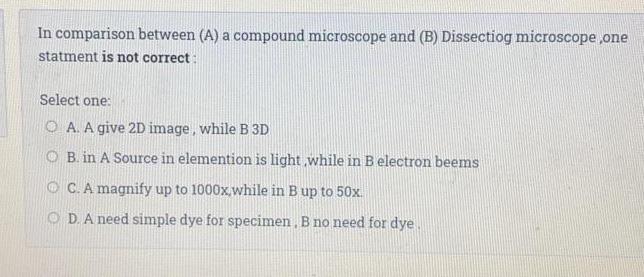 Solved In comparison between (A) a compound microscope and | Chegg.com