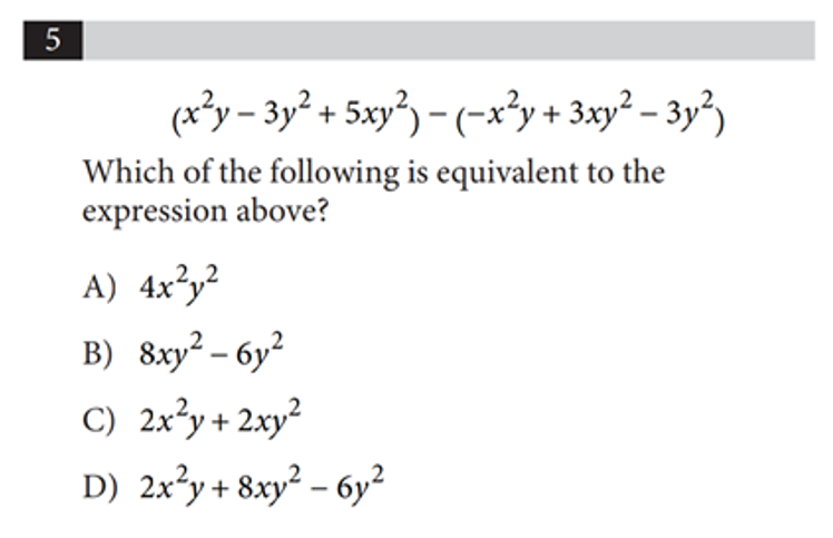 Solved (x^(2)y-3y^(2)+5xy^(2))-(-x^(2)y+3xy^(2)-3y^(2))Which | Chegg.com