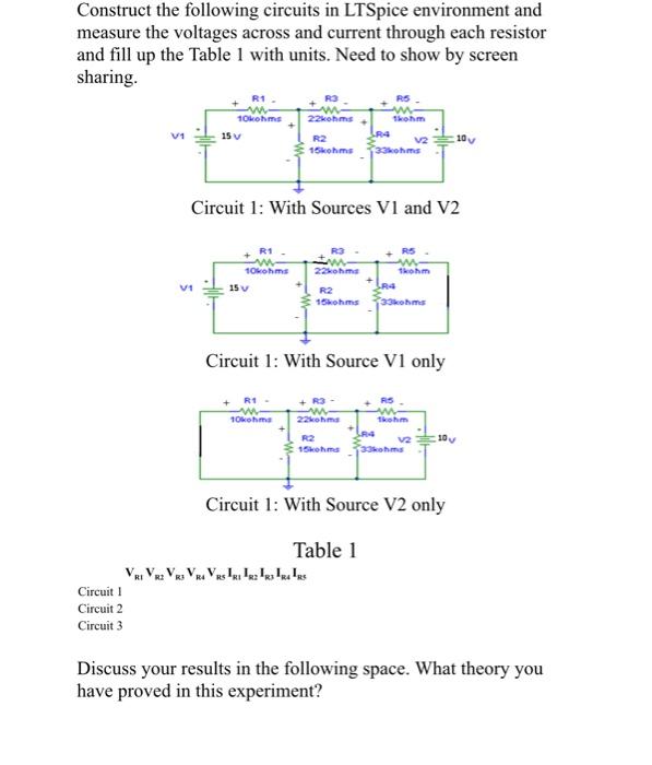 Solved Construct the following circuits in LTSpice | Chegg.com