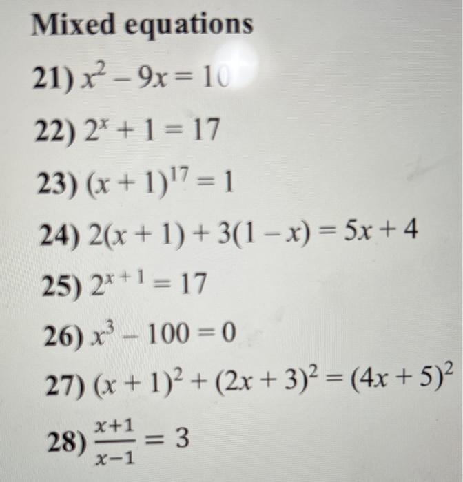 Solved Quadratic equations 7) x2+4x+3=0 8) 24+2x2−14x=0 9) | Chegg.com
